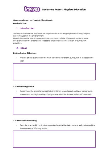 Physical Education Report Templates for Primary School Teachers ...