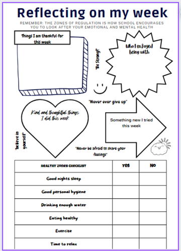 Reflection/Mental health/Wellbeing: FULL YEAR OF REFLECTION ACTIVITIES ...