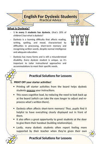 Dyslexia & Teaching: Practical Solutions | Teaching Resources