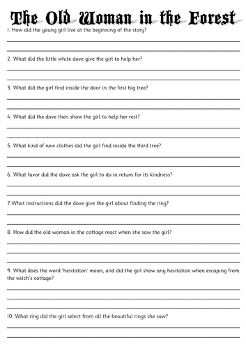 Fairytale Old Woman in Forest | Teaching Resources