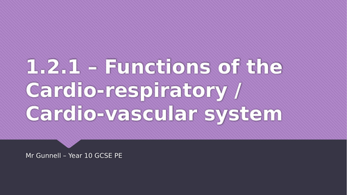 Edexcel GCSE PE - CV System Unit | Teaching Resources