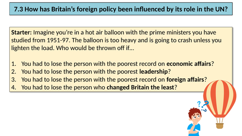 OCR A-Level History Y113: Topic 7 Britain's position in the world 1951 ...