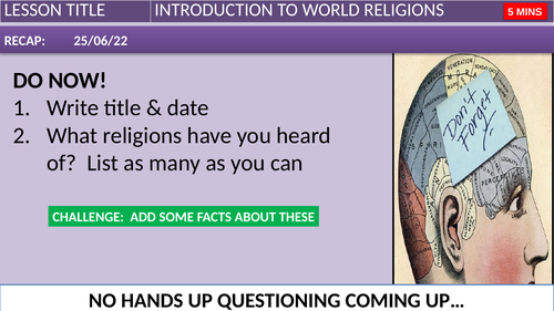 INTRO TO WORLD RELIGIONS KS3 | Teaching Resources