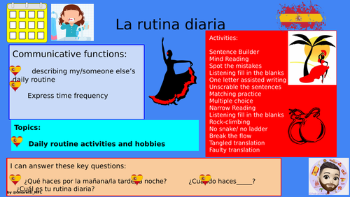 La Rutina Diaria (Focus Reflexive Verbs) | Teaching Resources