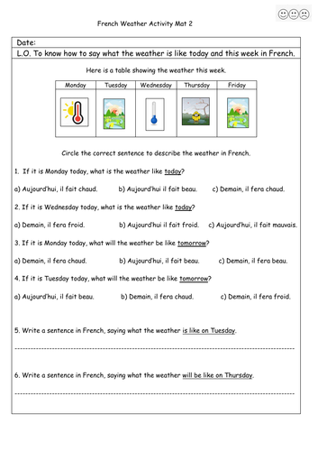 KS2 French Weather and Seasons Unit Pack - 5 complete lessons ...