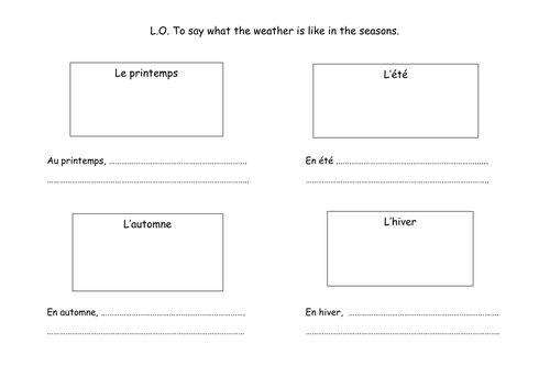 KS2 French Weather and Seasons Unit Pack - 5 complete lessons ...