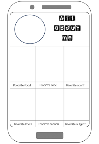 All About Me Phone Selfie Craftivity | First Week of School | Back to ...