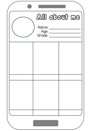 All About Me Phone Selfie Craftivity | First Week of School | Back to ...