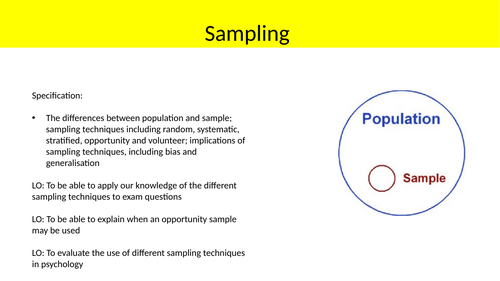 AQA Psychology sampling | Teaching Resources