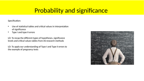 AQA Psychology probability and significance | Teaching Resources