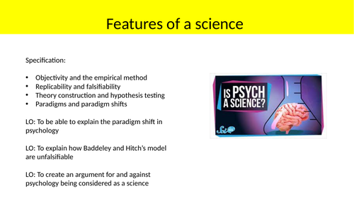 AQA Psychology features of a science | Teaching Resources