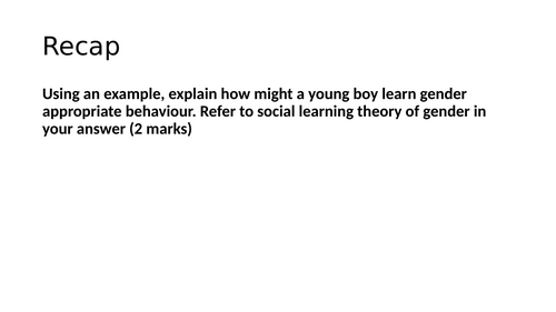 AQA Psychology media and gender roles | Teaching Resources