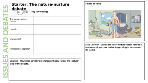 AQA Psychology holism and reductionism issues and debates | Teaching ...