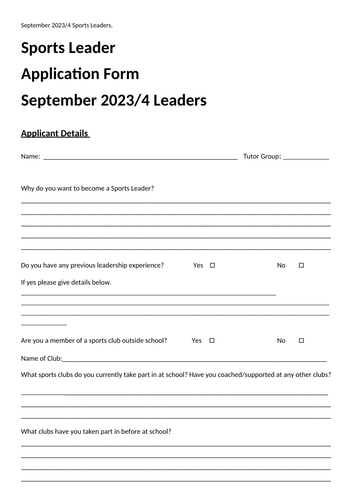 Sports Leaders | Teaching Resources