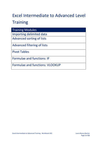 Excel Spreadsheets Training - Intermediate to Advanced - Full Lesson ...