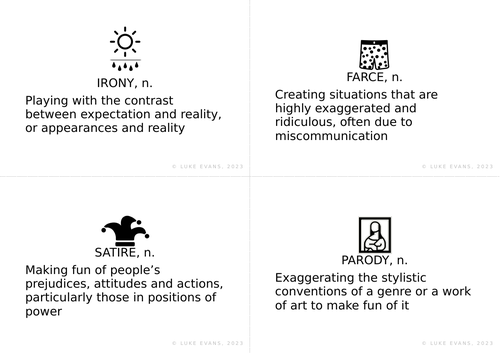Types of humour (poster and cards) | Teaching Resources