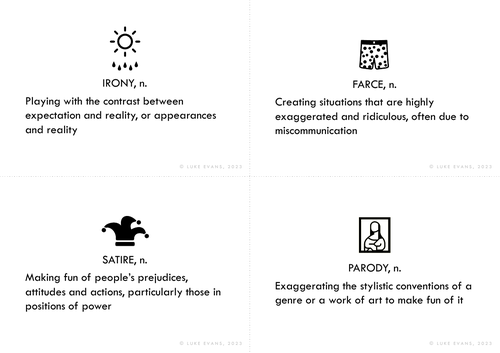 Types of humour (poster and cards) | Teaching Resources