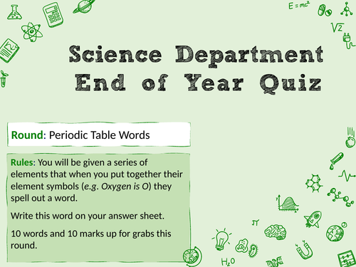 Science End of Year Quiz 2023 | Teaching Resources