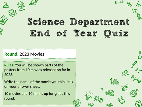 Science End of Year Quiz 2023 | Teaching Resources