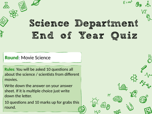Science End of Year Quiz 2023 | Teaching Resources