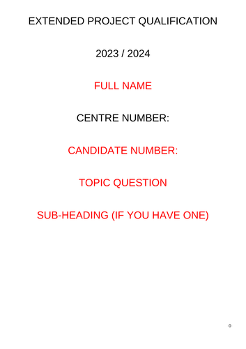 EPQ 23-document resource pack 2023-2024 | Teaching Resources