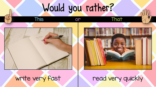 Would You Rather Questions - Back to School - This or That Game ...
