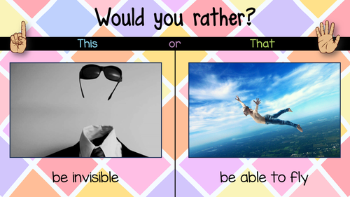 Would You Rather Questions - Back to School - This or That Game ...