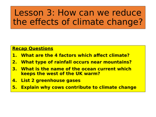 Reducing effects of climate change | Teaching Resources