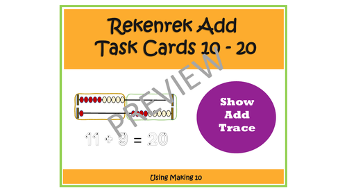 Rekenrek Adding to 20 using bonds to 10 | Teaching Resources