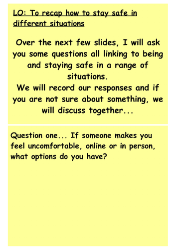Being safe review | Teaching Resources