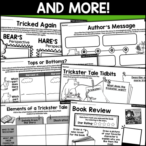 Tops and Bottoms Interactive Read Aloud Book Companion Activities for ...