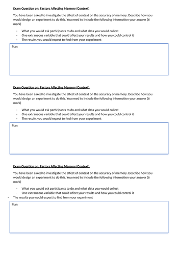 Context as a Factor Affecting Memory (GCSE Psychology AQA) | Teaching ...