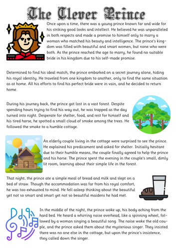 Clever Prince Reading Comprehension | Teaching Resources