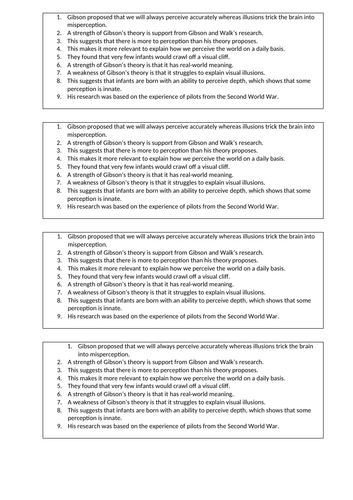 Gibson's Direct Theory (GCSE Psychology AQA) | Teaching Resources