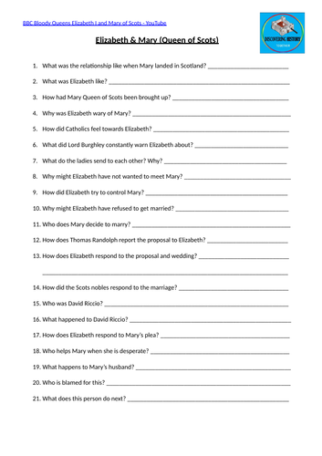 Elizabeth & Mary Queen of Scots documentary | Teaching Resources