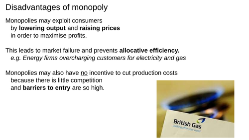 Advantages and disadvantages of monopoly | Teaching Resources