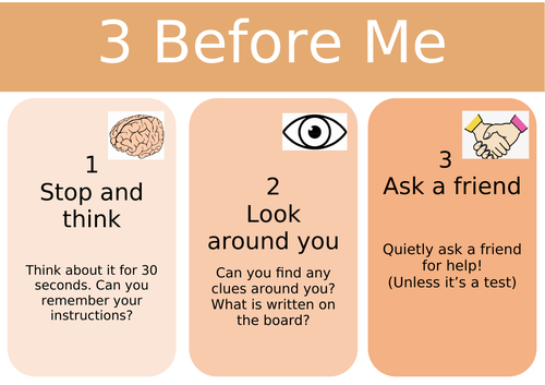 3 Before Me Poster | Teaching Resources