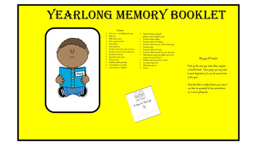 A Yearlong Memory Booklet | Teaching Resources
