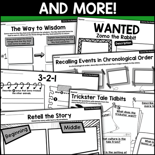 Zomo the Rabbit Interactive Read Aloud Book Companion Activities for ...