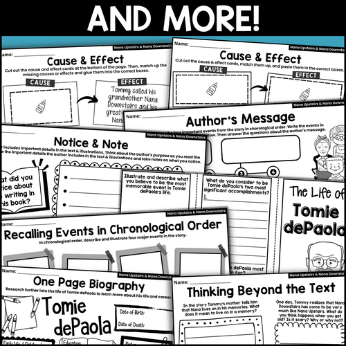 Nana Upstairs & Nana Downstairs Read Aloud Book Companion Activities ...