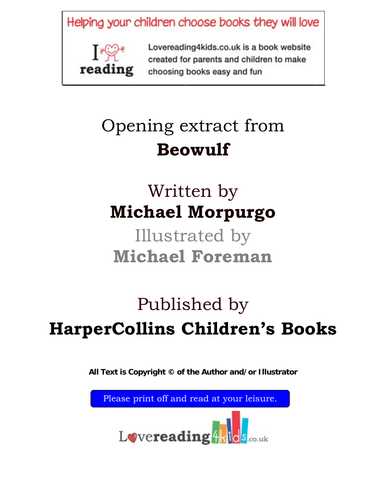 Beowulf - Michael Morpurgo - Whole Class Reading Lessons! | Teaching ...