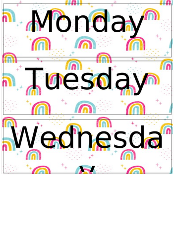 Days Of The Week Printable Labels