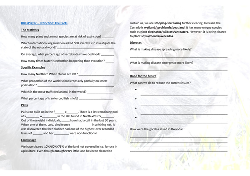 Documentary worksheets for end-of-term or cover lessons | Teaching ...