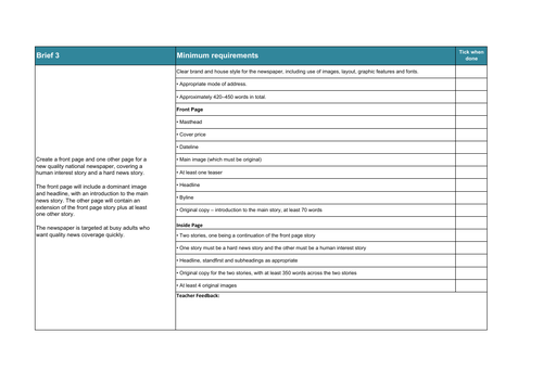 2024 AQA GCSE Media NEA project assessment teacher feedback form 2024 ...