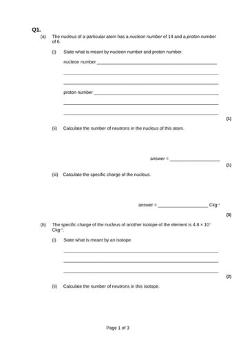L1 - The Atom (Specific Charge) - KS5 Lesson AQA | Teaching Resources