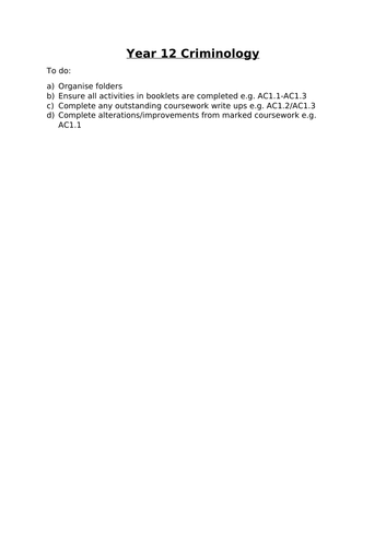 Level 3 Criminology WJEC Unit 1 | Teaching Resources