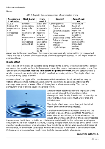 Level 3 Criminology WJEC Unit 1 | Teaching Resources