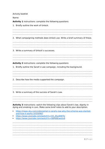Level 3 Criminology WJEC Unit 1 | Teaching Resources