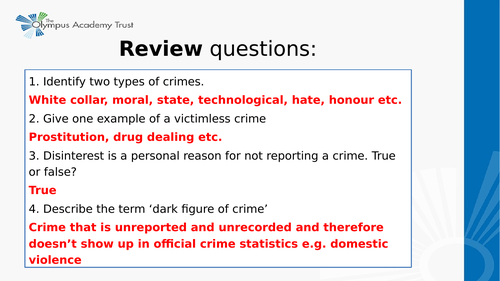 Level 3 Criminology WJEC Unit 1 | Teaching Resources