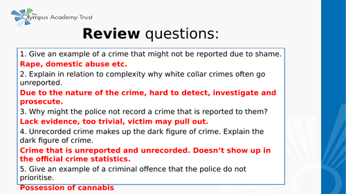 Level 3 Criminology WJEC Unit 1 | Teaching Resources